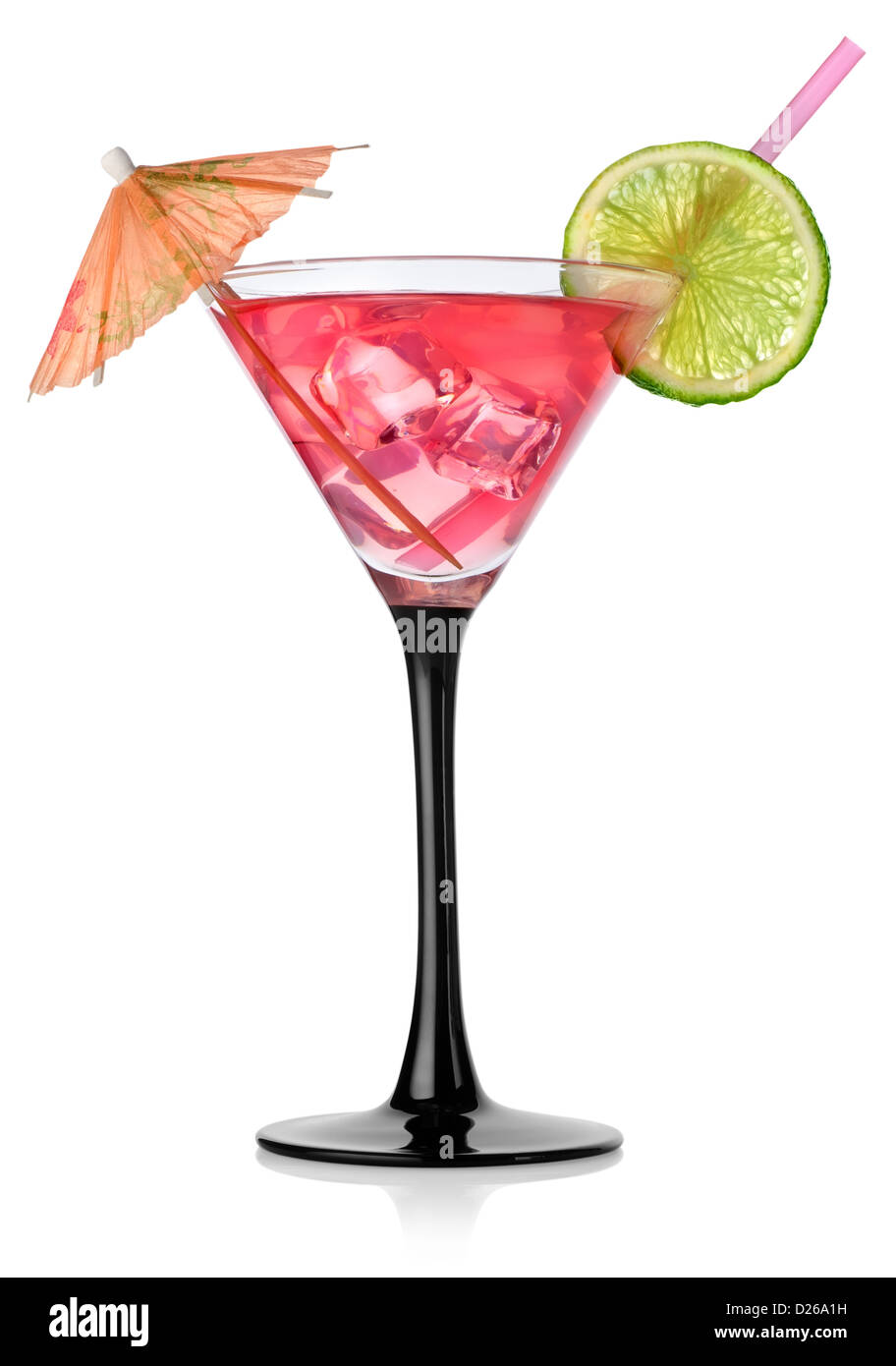 Rad cocktail in a glass isolated on a white background Stock Photo - Alamy