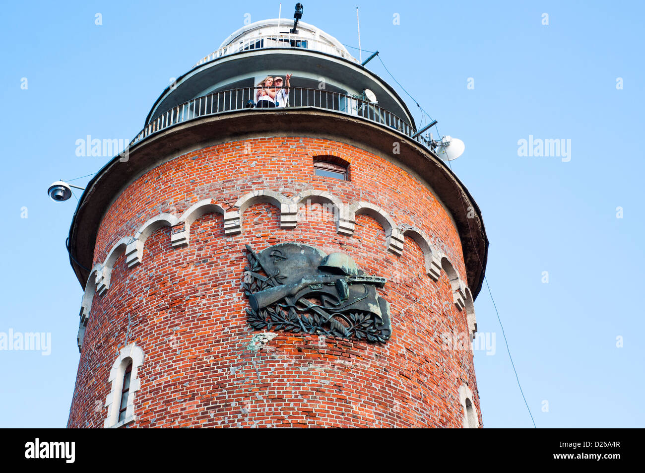 An image of brick lighthouse from the second world war in Kolobrzeg ...