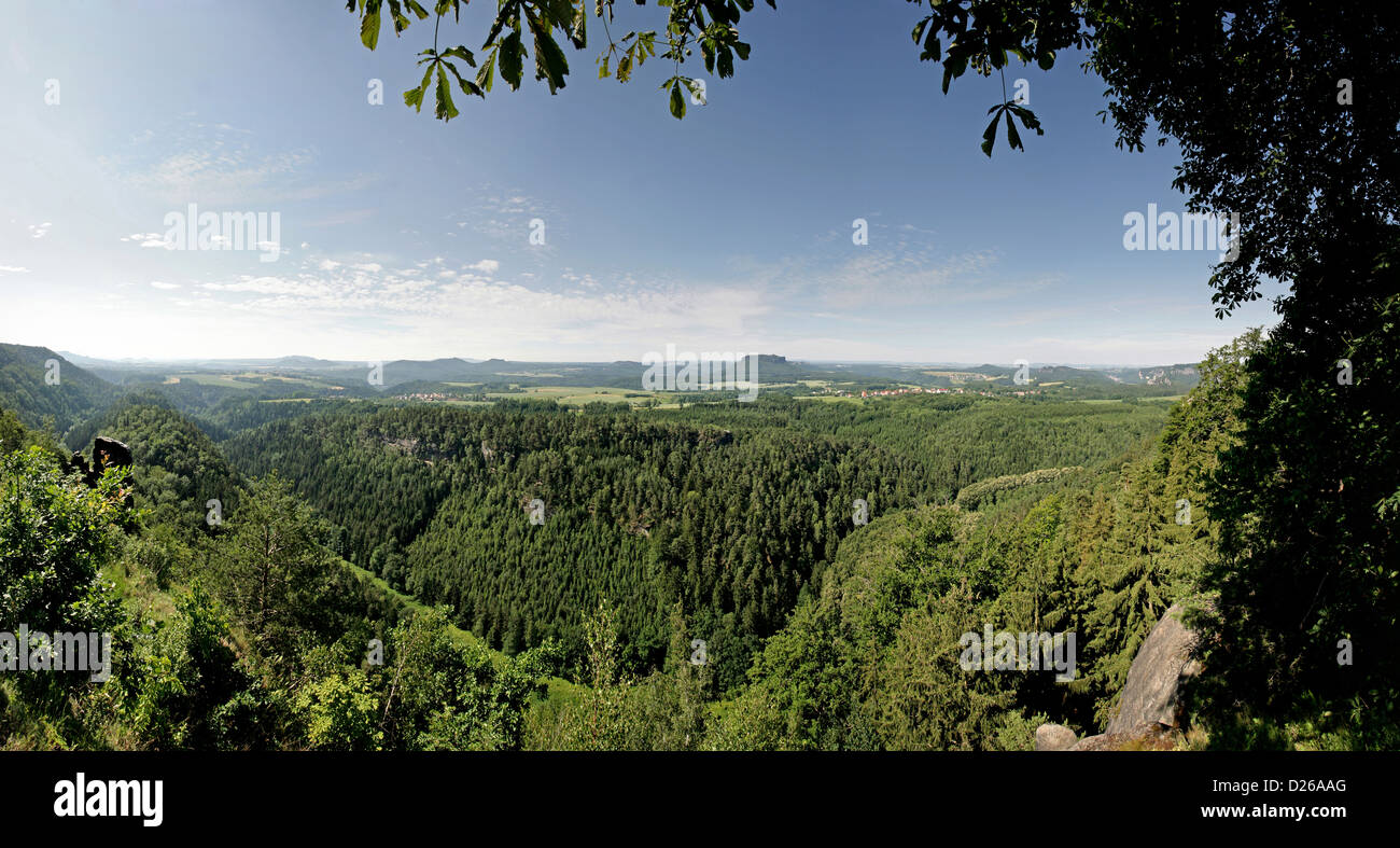 Hohenstein, Germany, view over the Saxon Switzerland Stock Photo - Alamy