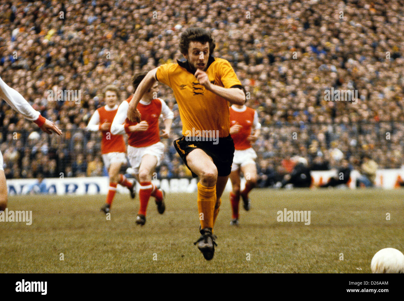 Wolverhampton Wanderers footballer Peter Daniel playing against Arsenal ...