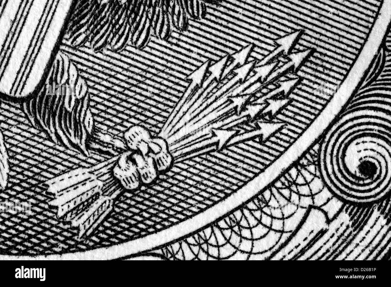 Eagle clutching arrows Black and White Stock Photos & Images - Alamy