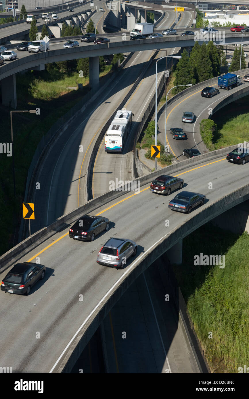 INTERCHANGE AT INTERSTATE 5 HIGHWAY SEATTLE WASHINGTON STATE USA Stock ...