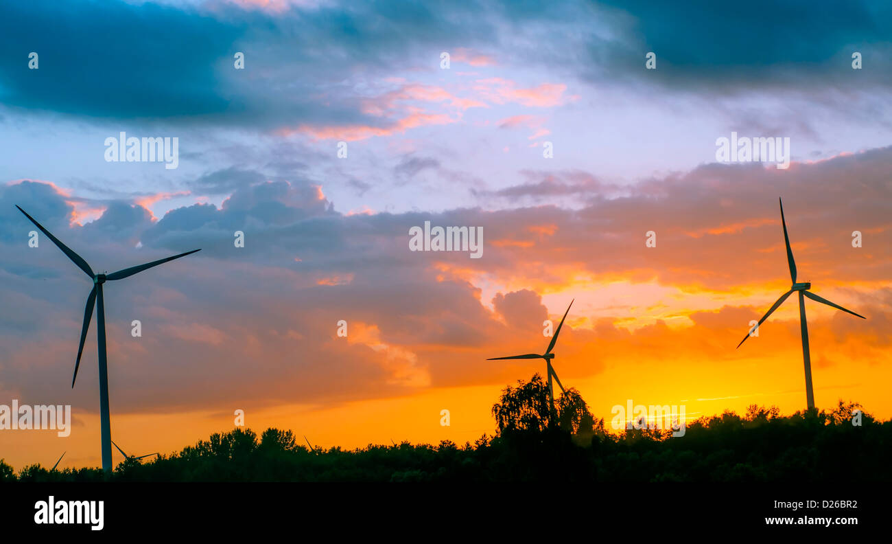 Windturbine during beautiful sunset hi-res stock photography and images ...