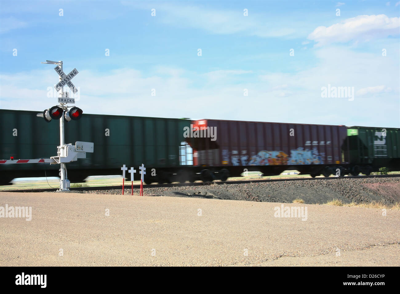 Crosses at railroad crossing Stock Photo - Alamy