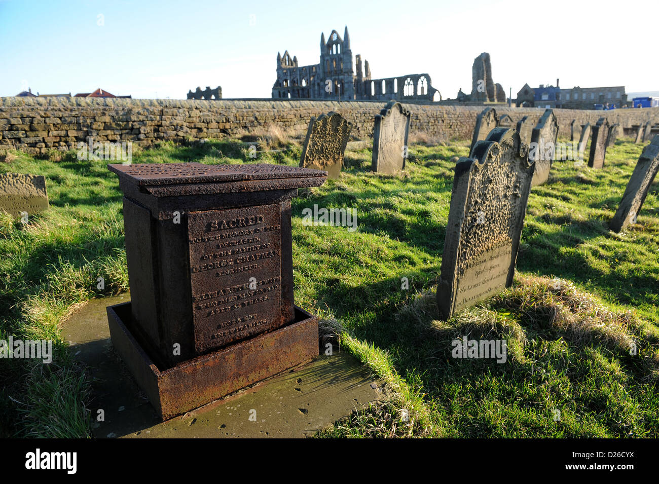 Engineer George Chapman's grave in Whitby parish churchyard, North ...