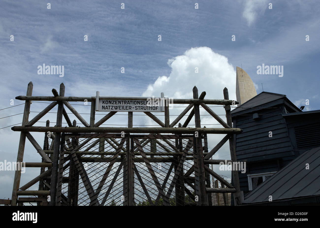 Natzwiller, France, the entrance to the former concentration camp ...