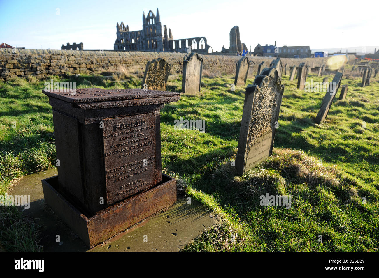 Engineer George Chapman's grave in Whitby parish churchyard, North ...
