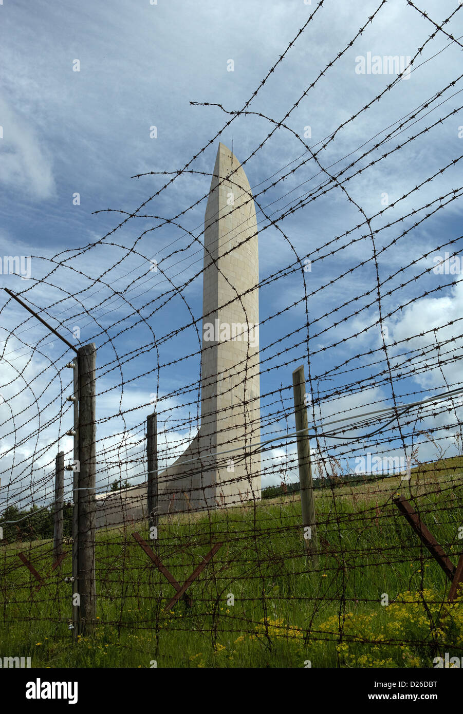 Natzwiller, France, barbed wire and memorial at the former ...