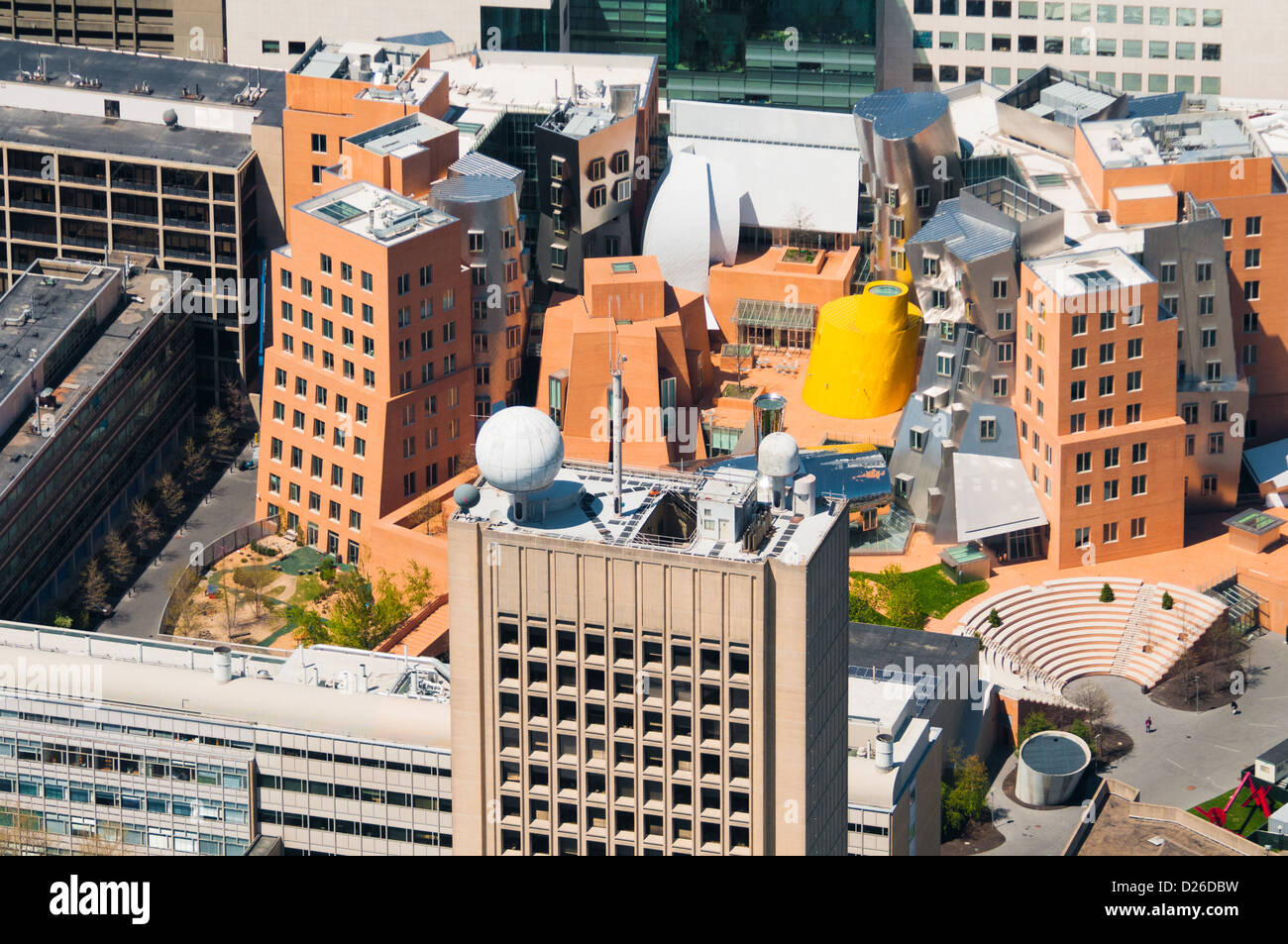 Aerial view of the Gehry-designed Stata Center at the Massachusetts ...