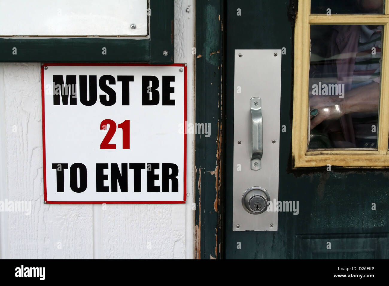Must be 21 to enter sign Stock Photo - Alamy