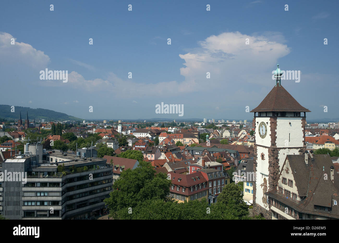 Freiburg, Germany, overlooking Freiburg's historic center Stock Photo ...