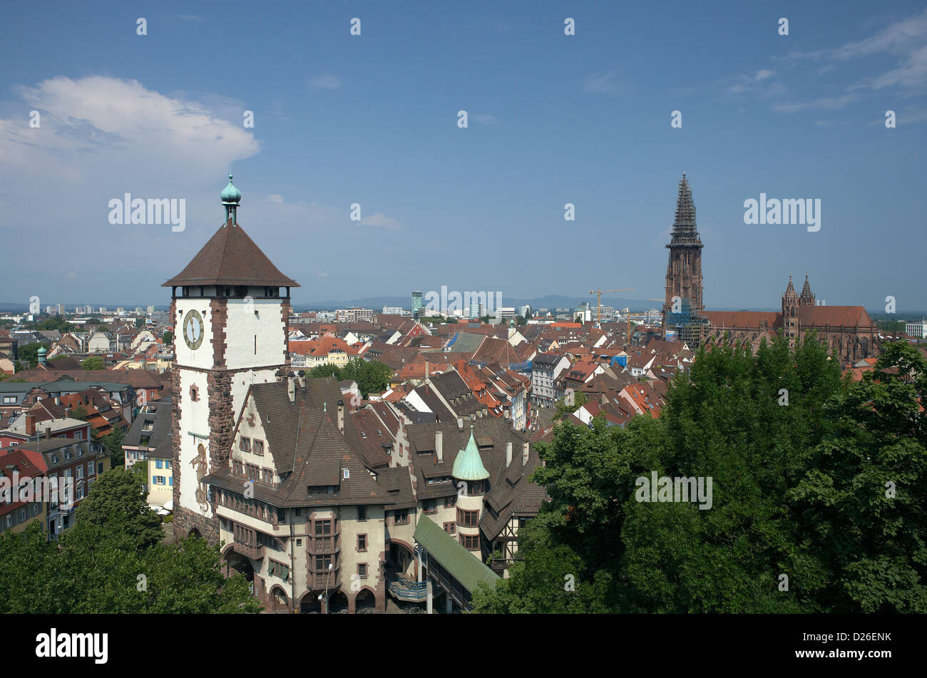 Freiburg, Germany, overlooking Freiburg's historic center Stock Photo ...