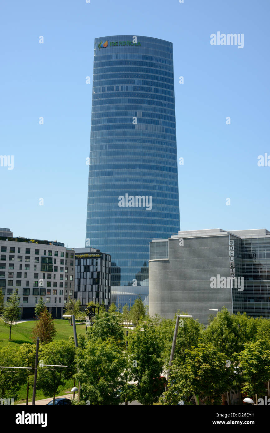 Iberdrola building at Bilbao. View from the Guggenheim Bilbao museum ...