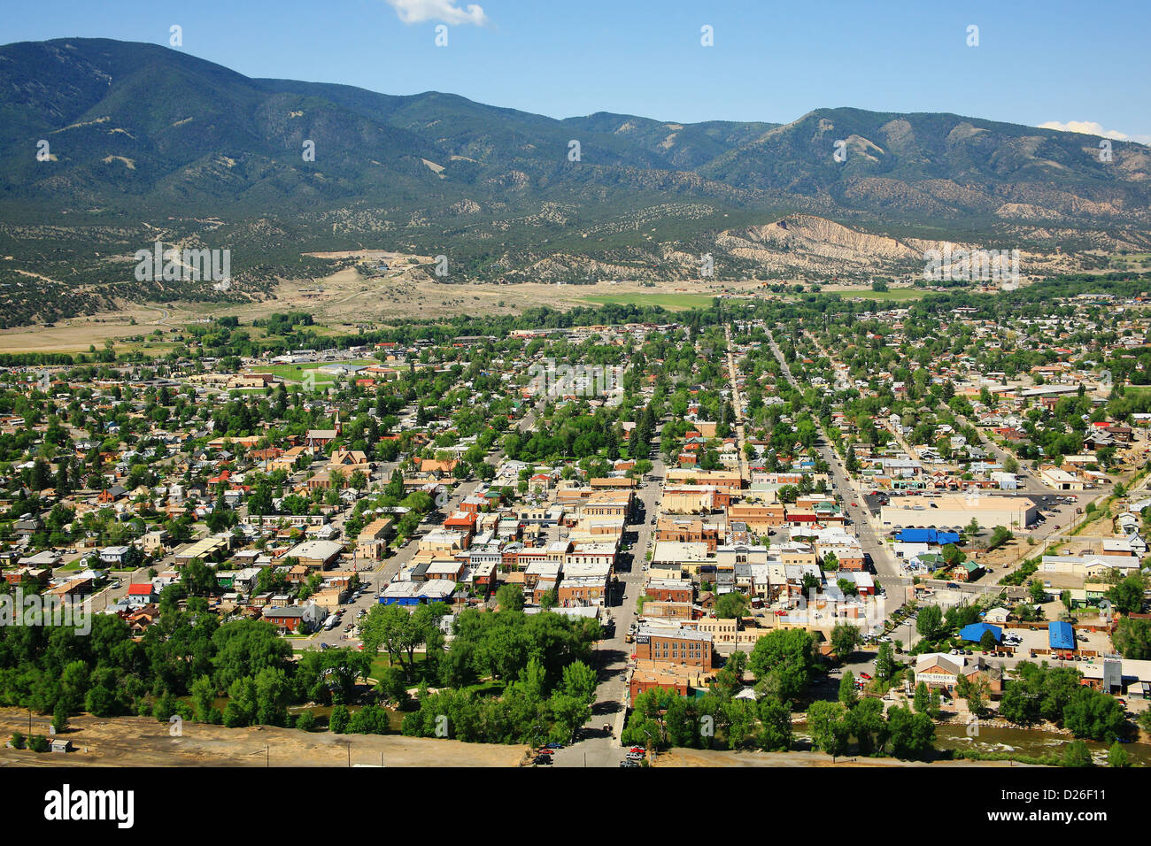 Aerial view of Salida Colorado Stock Photo - Alamy