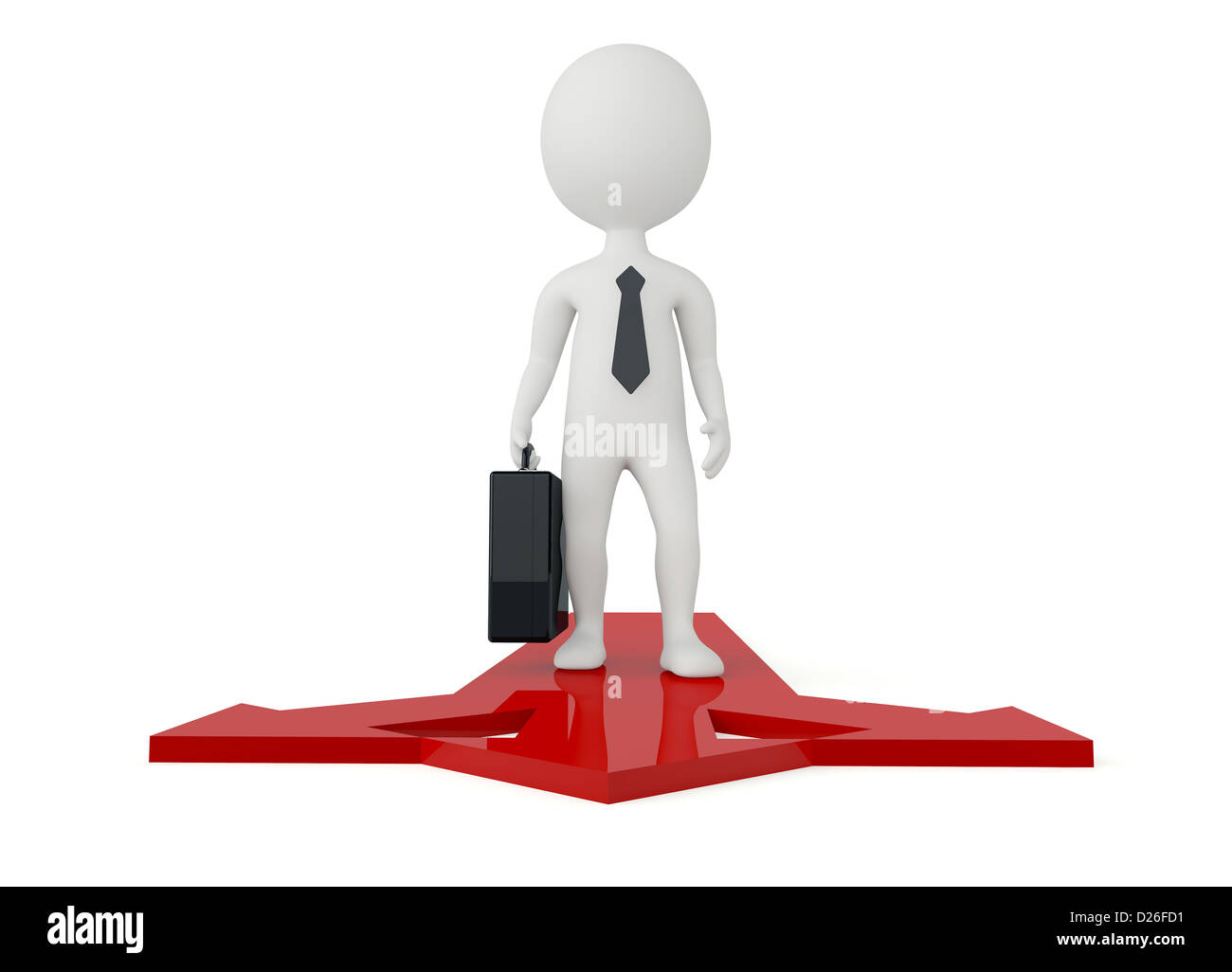 3d humanoid character make a choice with a briefcase Stock Photo - Alamy