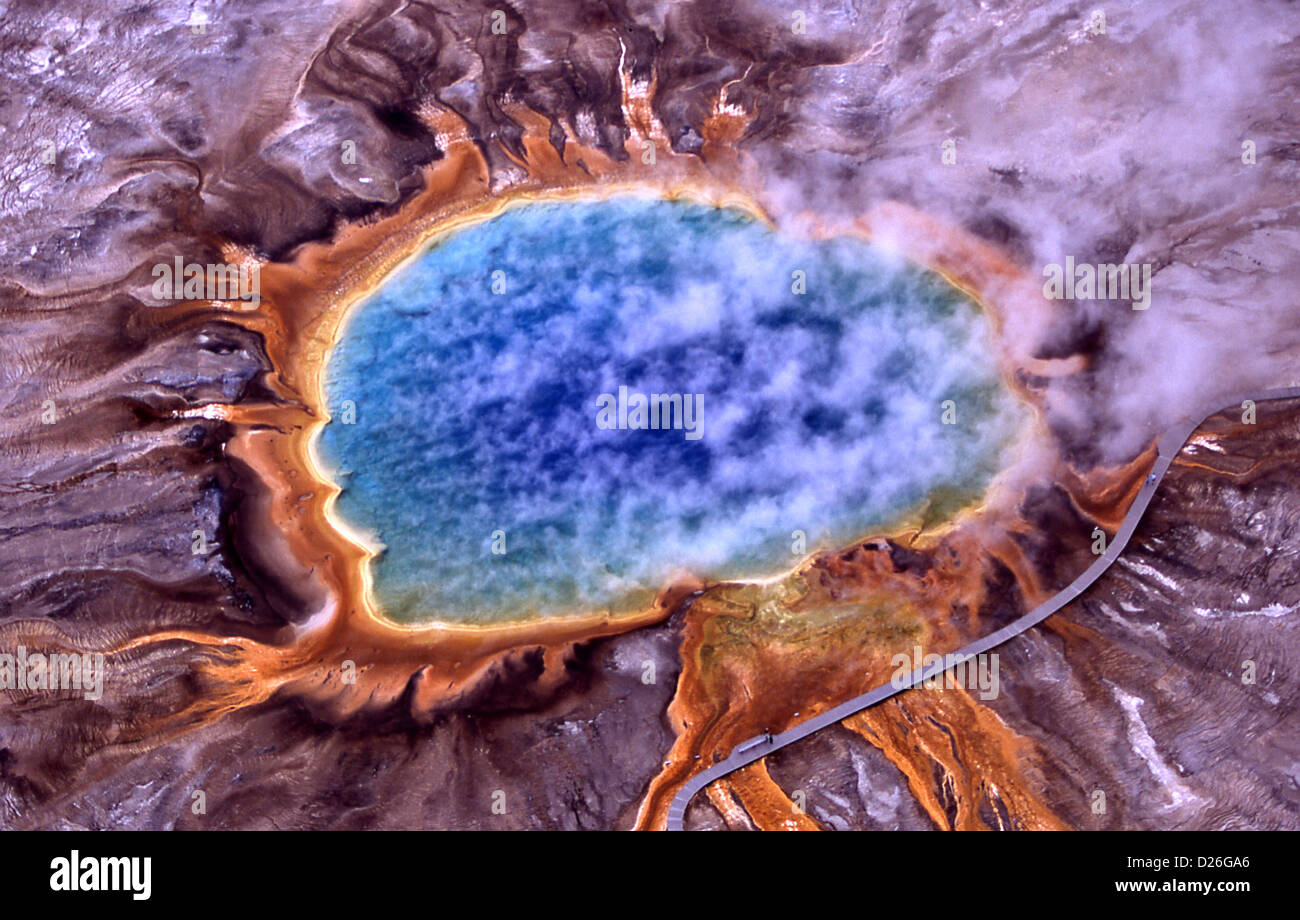 Grand prismatic spring aerial view hi-res stock photography and images ...