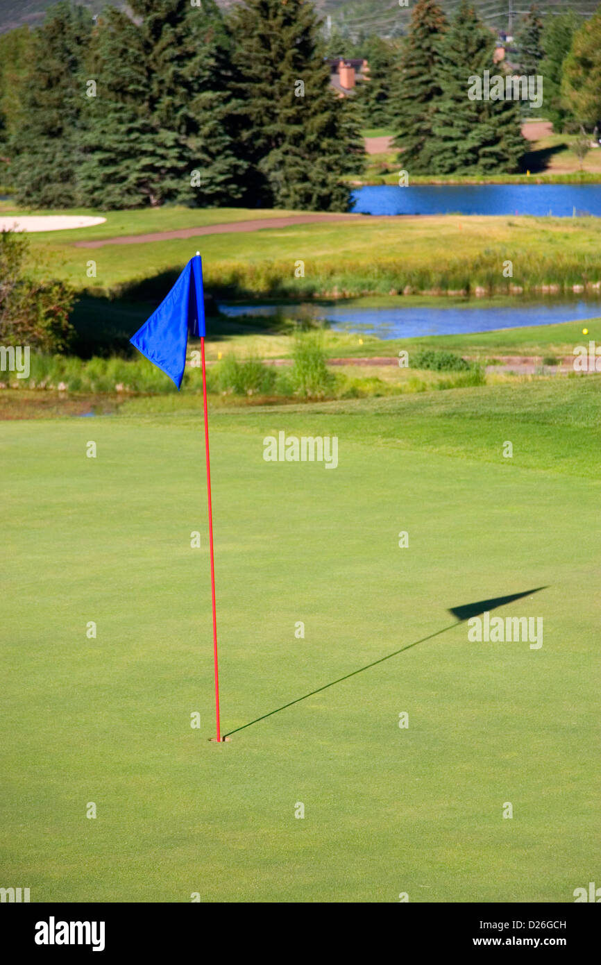 Flag on a Golf Green Stock Photo - Alamy