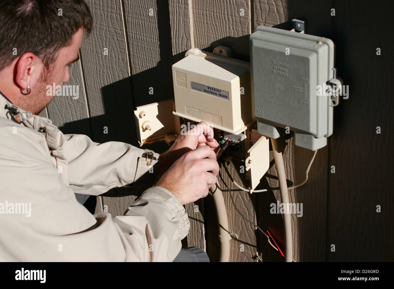 Telephone line repair hi-res stock photography and images - Alamy