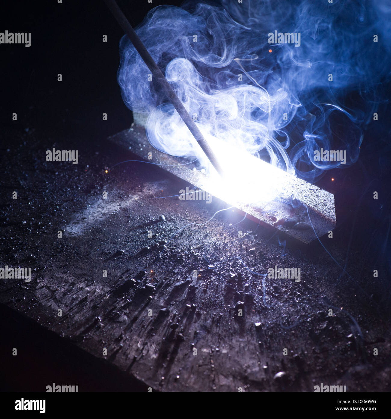 The industrial process of MMA Stick welding used in boatyards ...