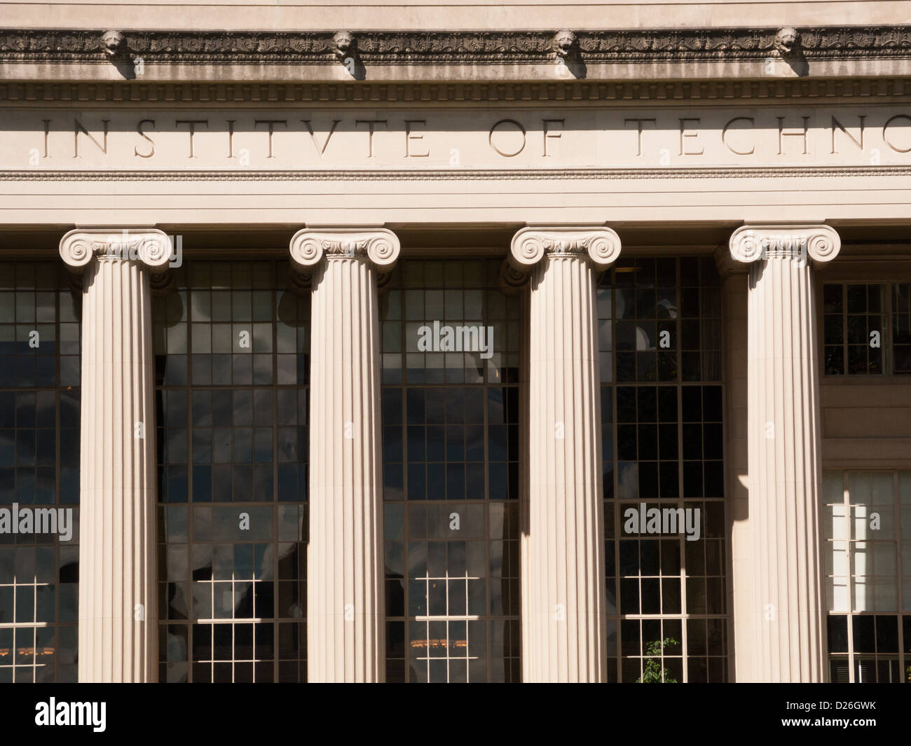 Detail view of columns at the Massachusetts Institute of Technology ...