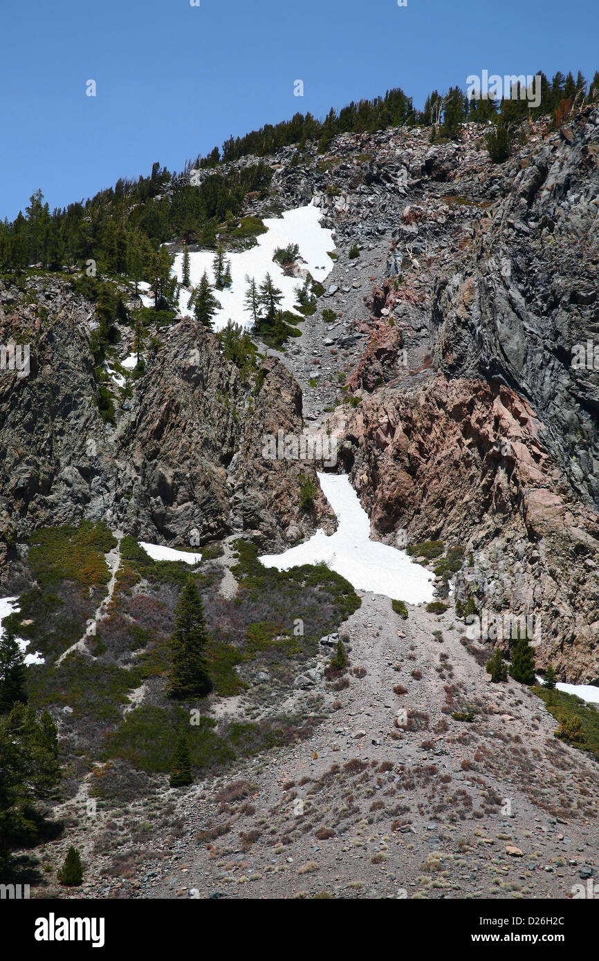 Rocky cliffs on mountain slope Stock Photo - Alamy