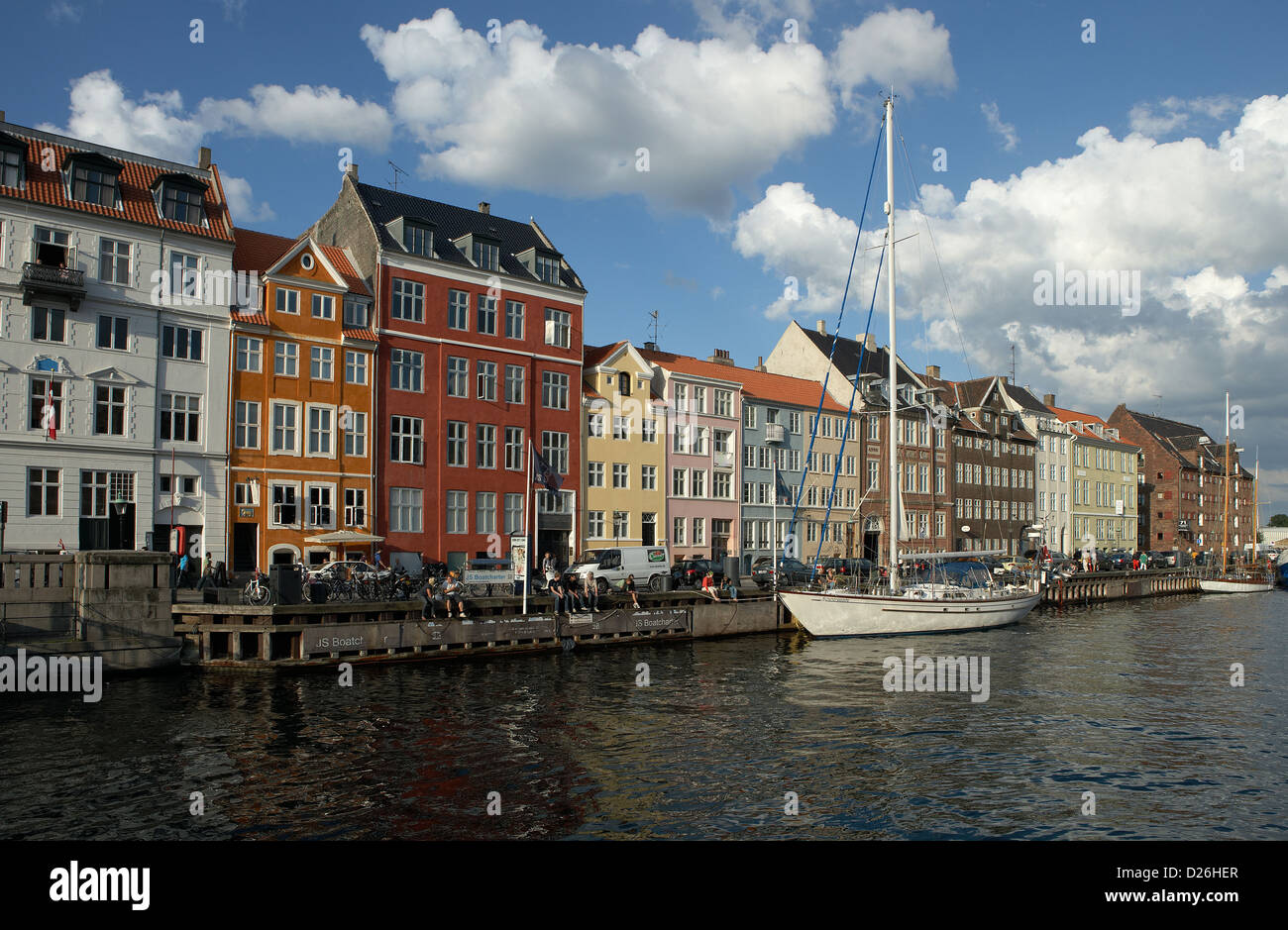 Copenhagen, Denmark, colored town houses at Nyhavn Stock Photo - Alamy