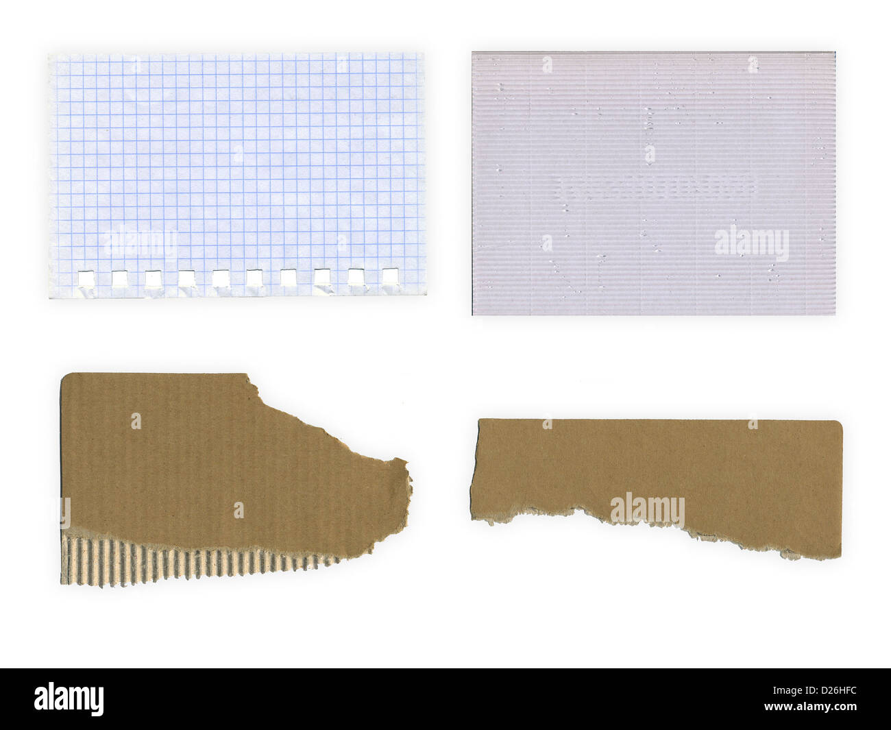 collection of old note paper paper on white background. each one is in ...