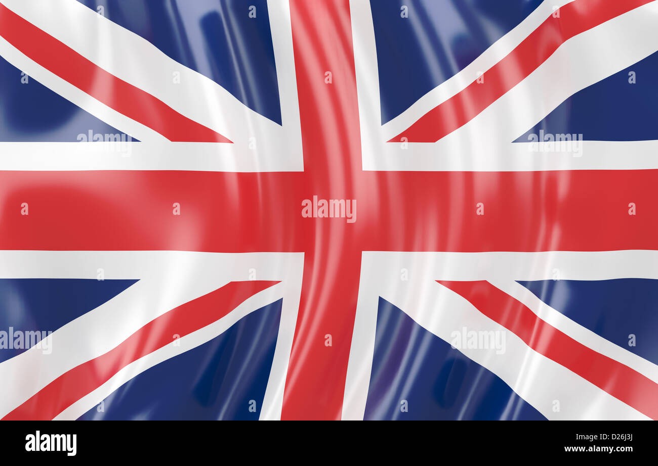 3d illustration of Greate Britain flag. Wavy texture Stock Photo - Alamy