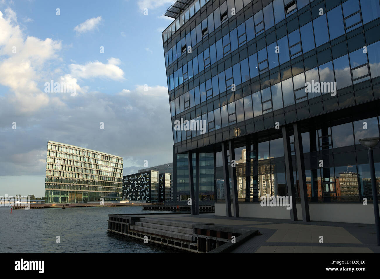 Copenhagen, Denmark, modern glass office building in Sydhavnen Stock ...