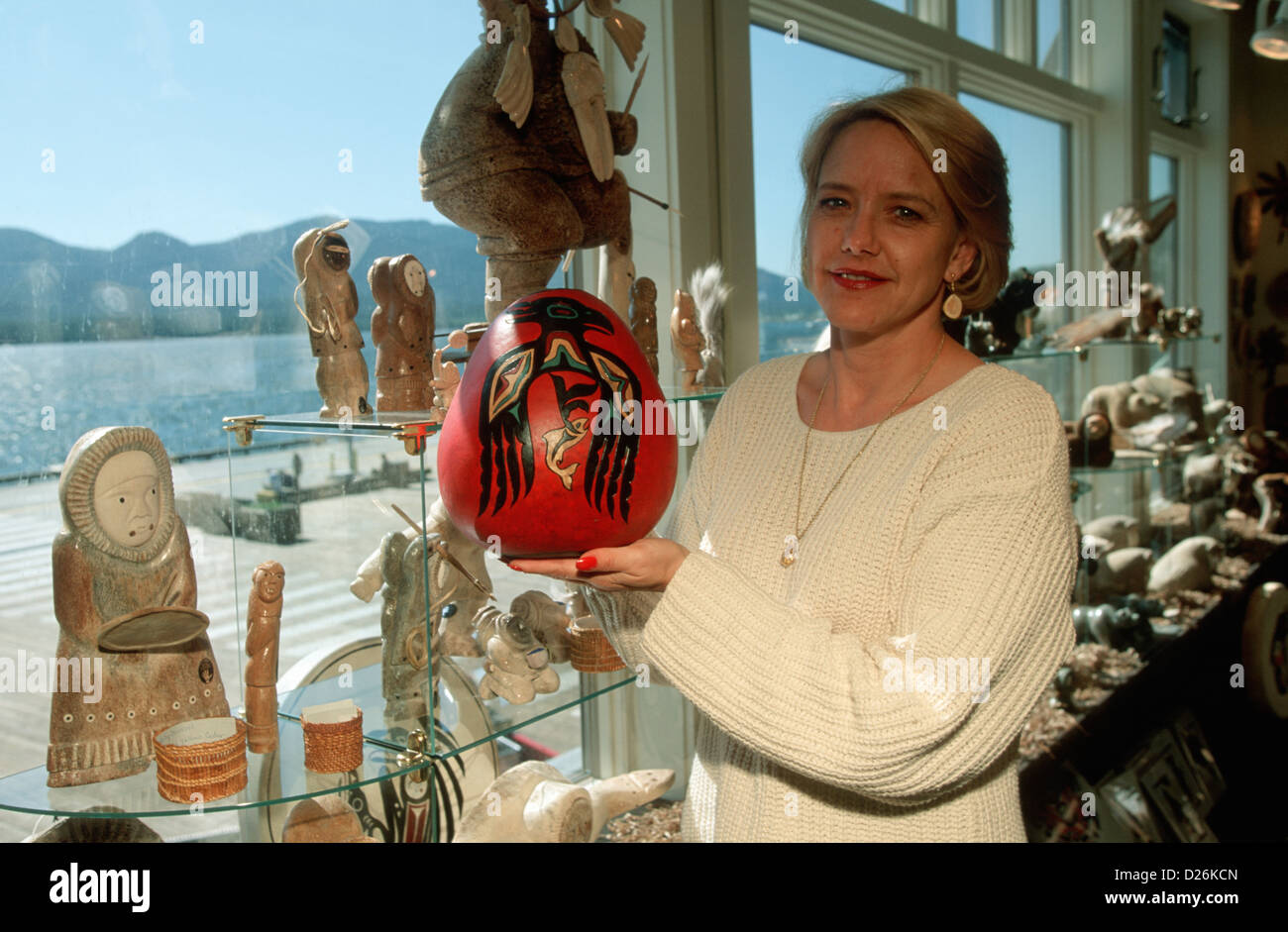 Native artwork on display at Dockside Trading Company, Ketchikan ...