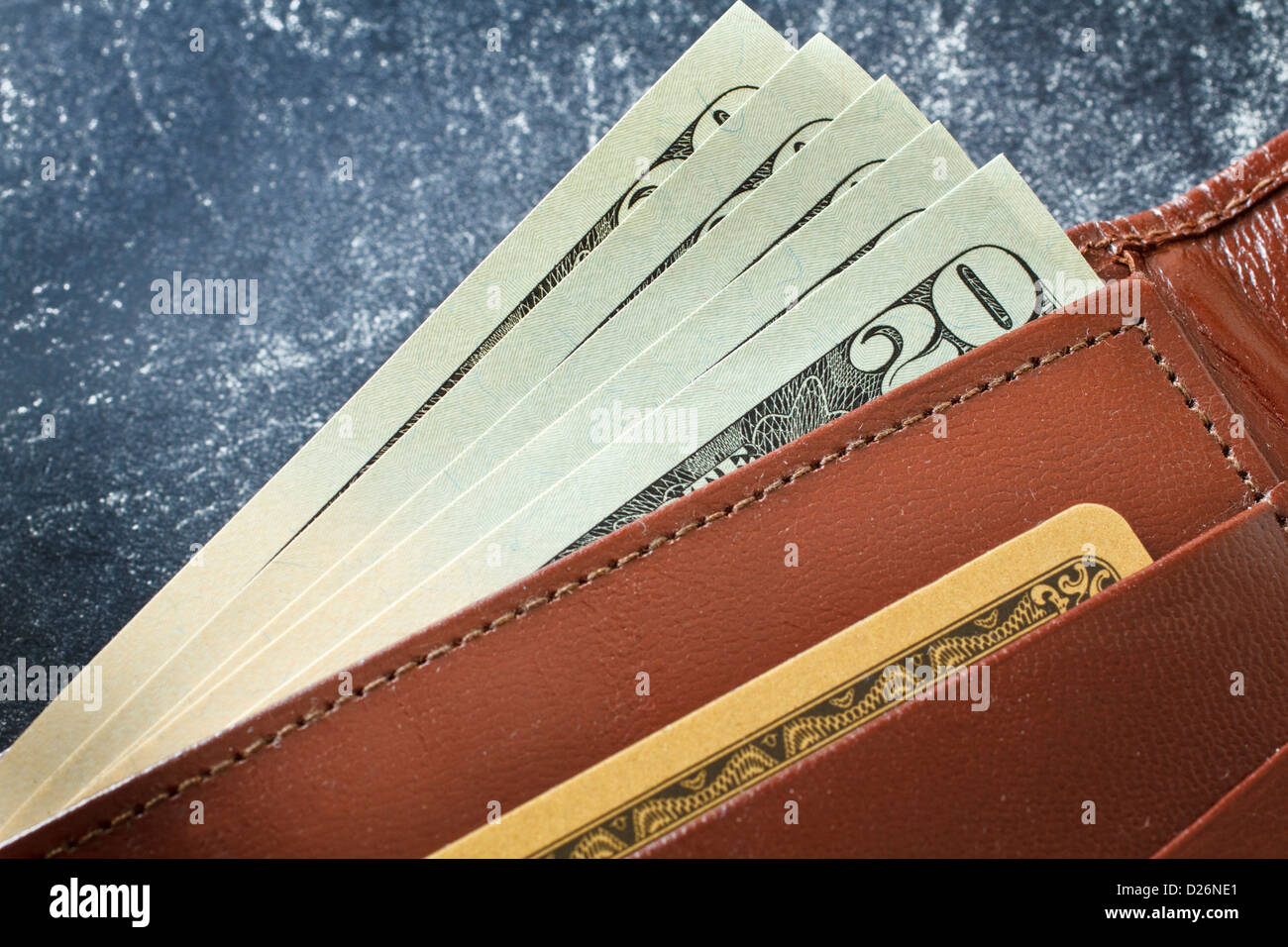 Wallet with Money Stock Photo - Alamy