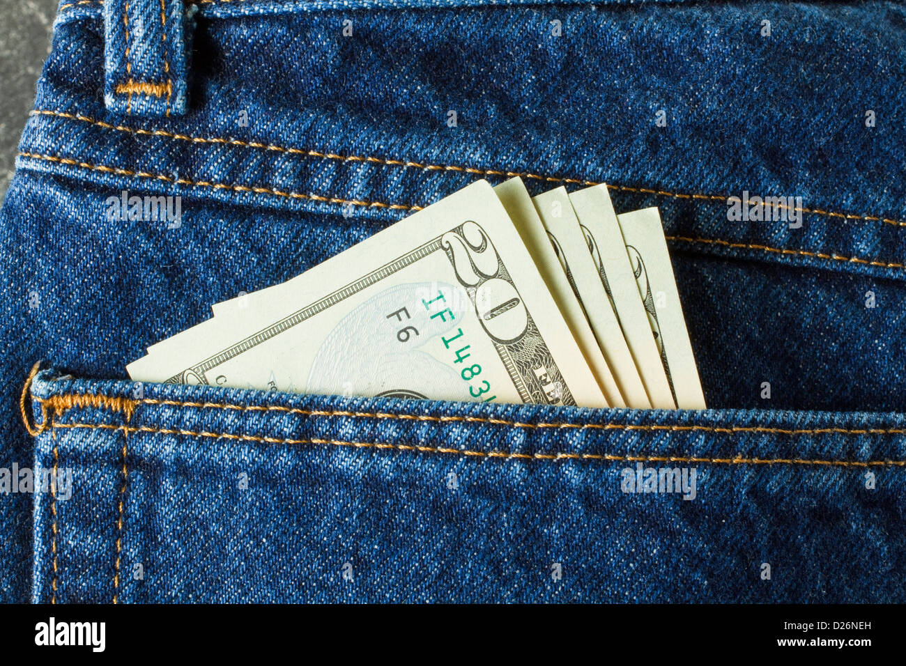 100 dollar bills in pants pocket hi-res stock photography and images ...