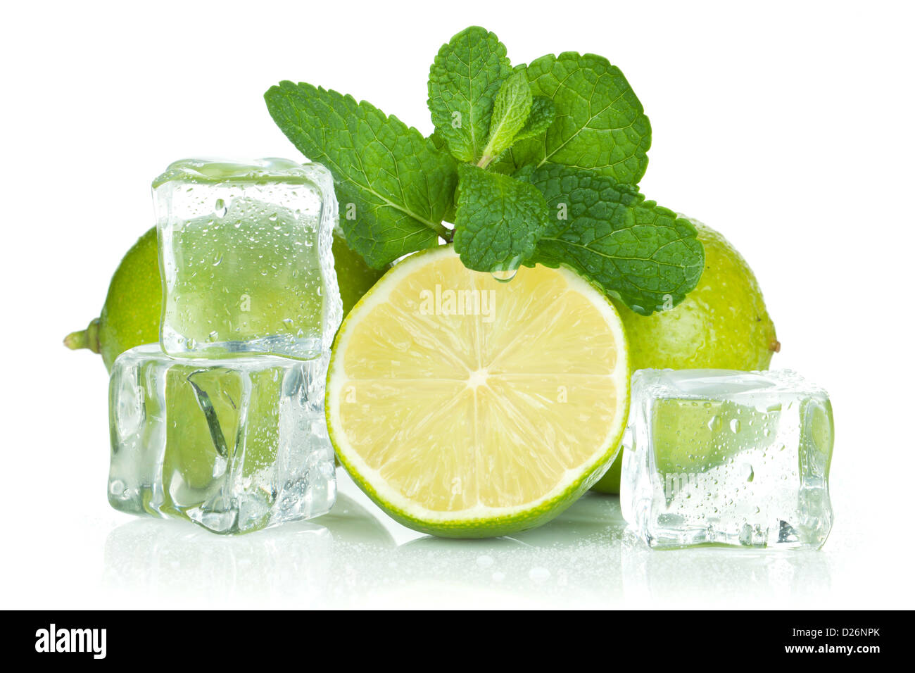 Ice cubes mint citrus Cut Out Stock Images & Pictures - Alamy