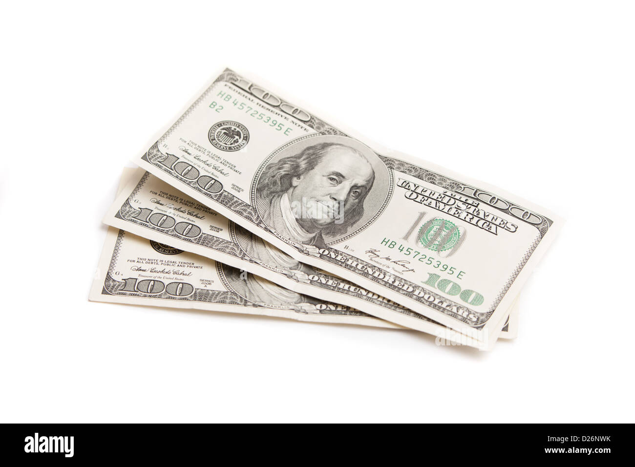 Pack of american dollars isolated on a white background Stock Photo - Alamy