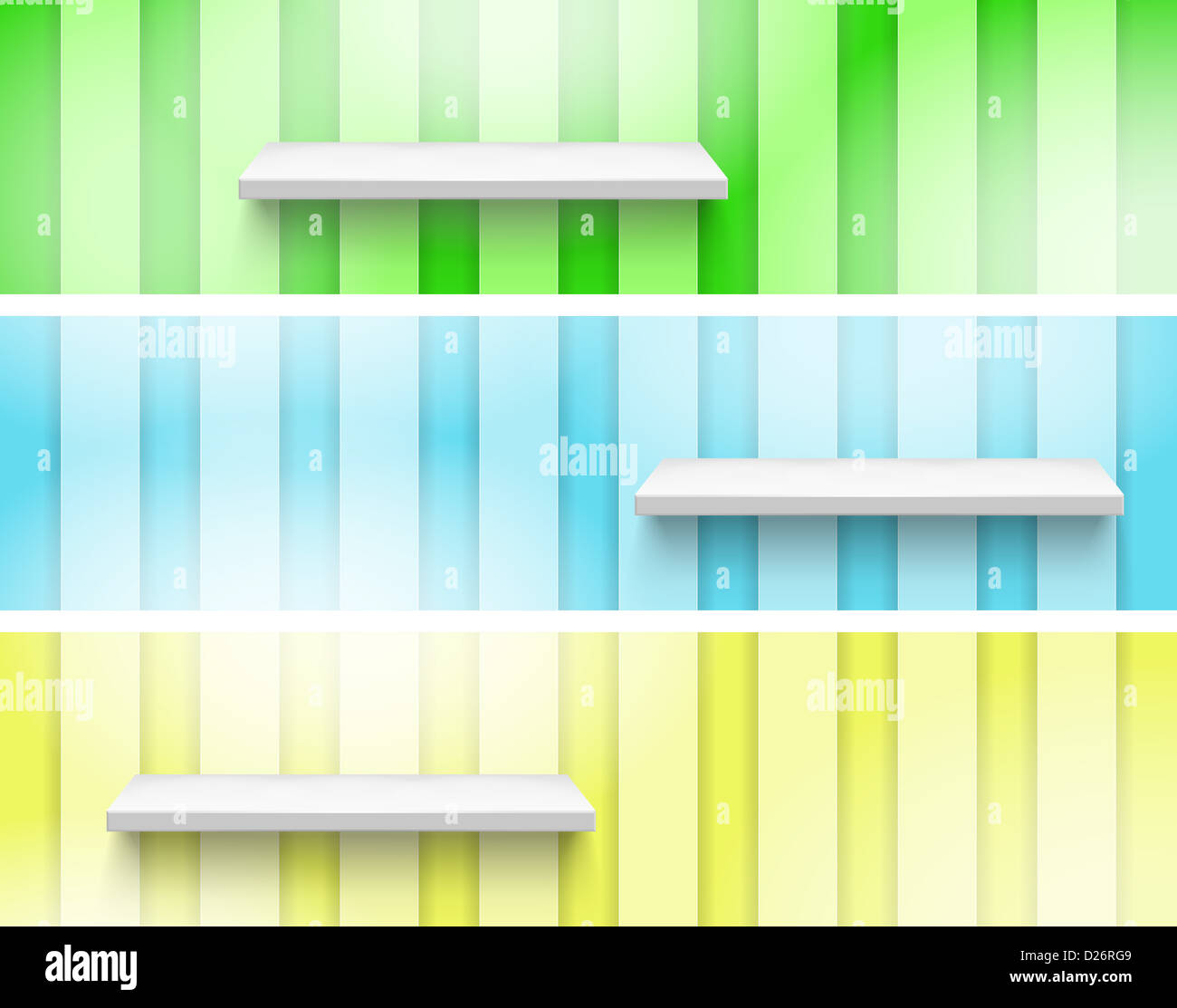 Empty Shelf on the Wall. Three color. Fully editable EPS 10 file Stock ...