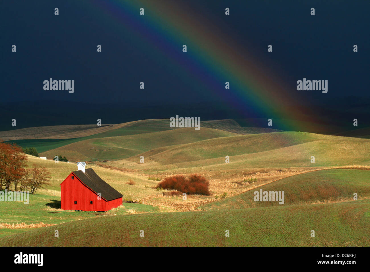 Rainbow Over Barn High Resolution Stock Photography and Images - Alamy