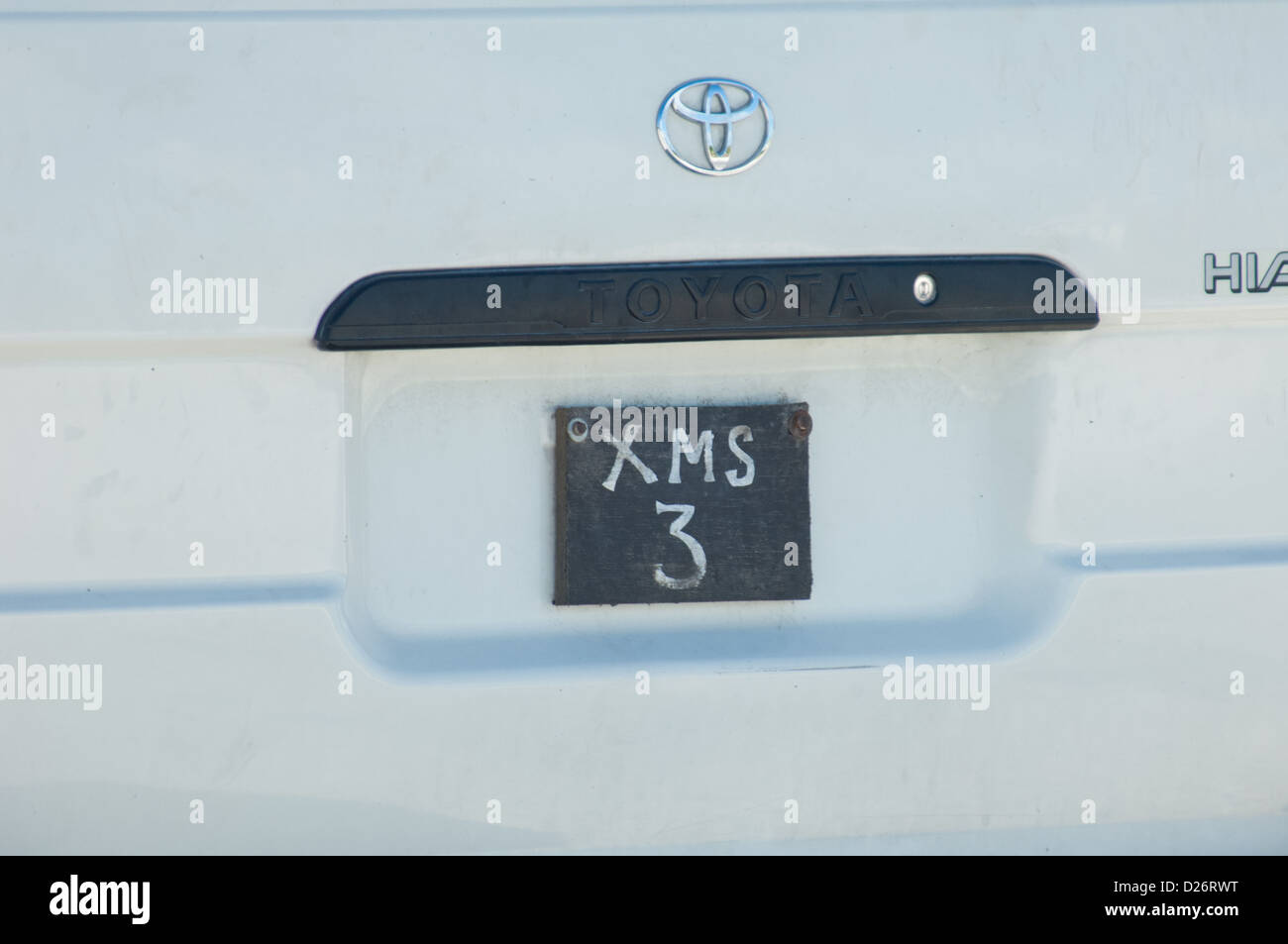 Car license plate at Christmas Island, Kiribati Stock Photo - Alamy