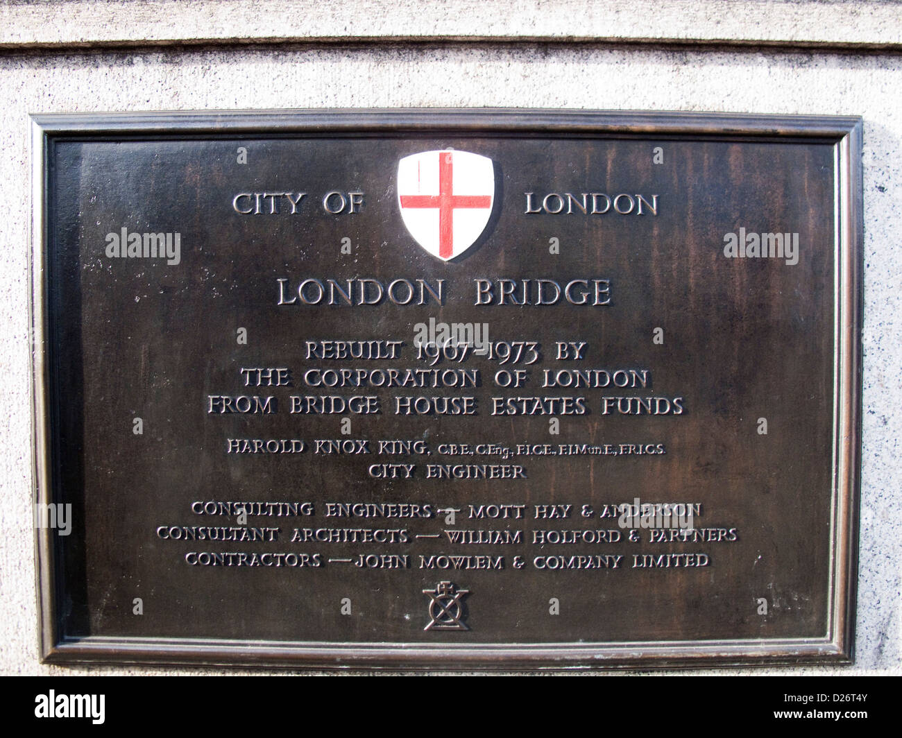 City of London Plaque on London Bridge, England, UK Stock Photo - Alamy