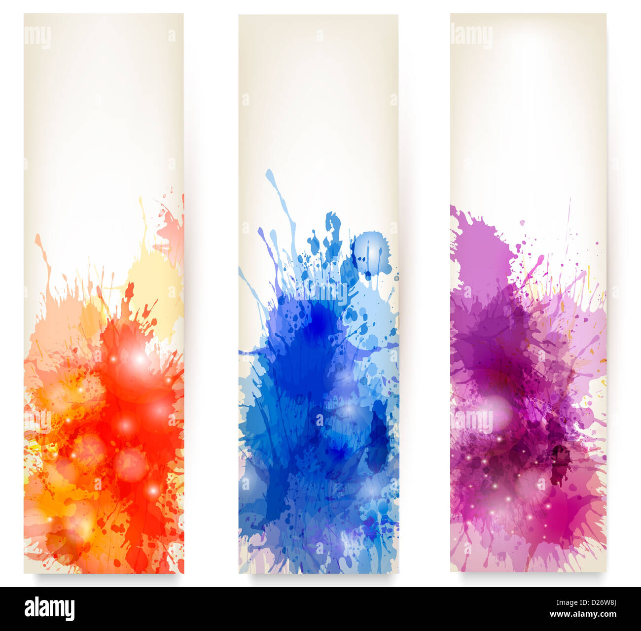Collection of colorful abstract watercolor banners. Vector Stock Photo ...