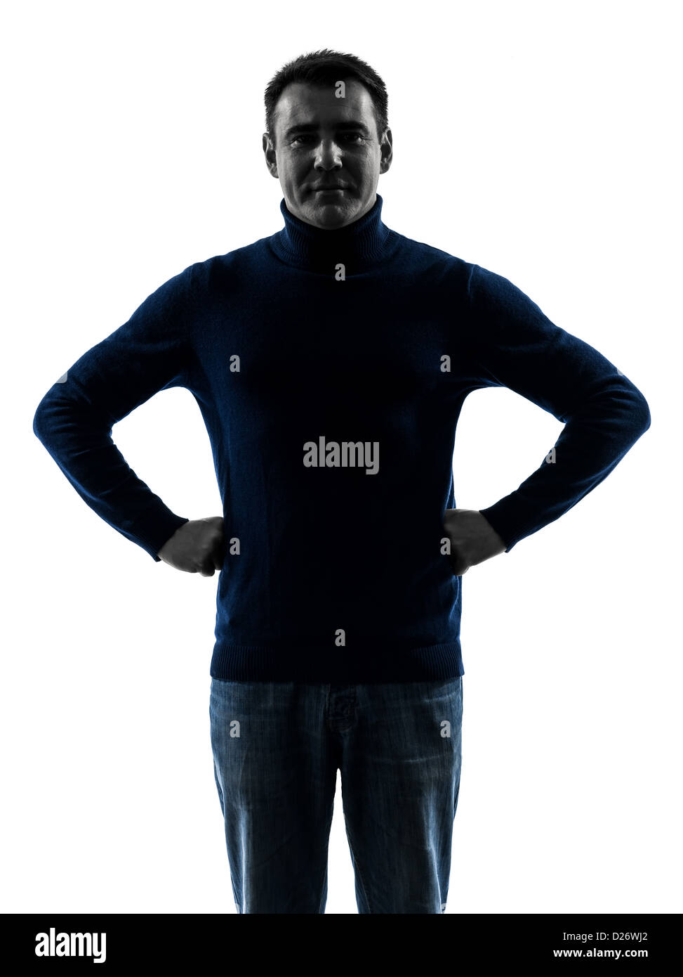 one man smiling friendly portrait in silhouette studio isolated on ...