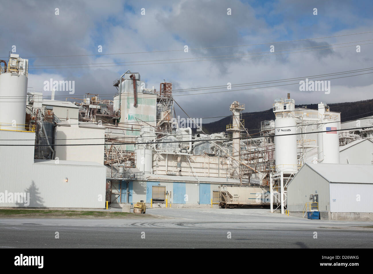 Front view of a large lime mining operation in Adams, Massachusetts ...