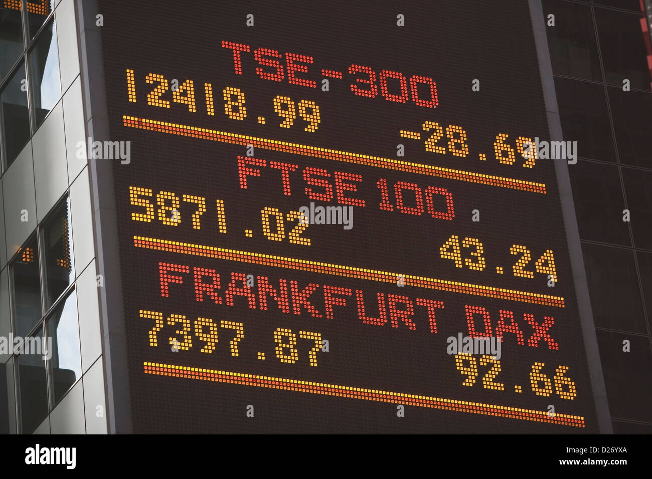 USA, New York, New York City, Close up of trading board at stock ...