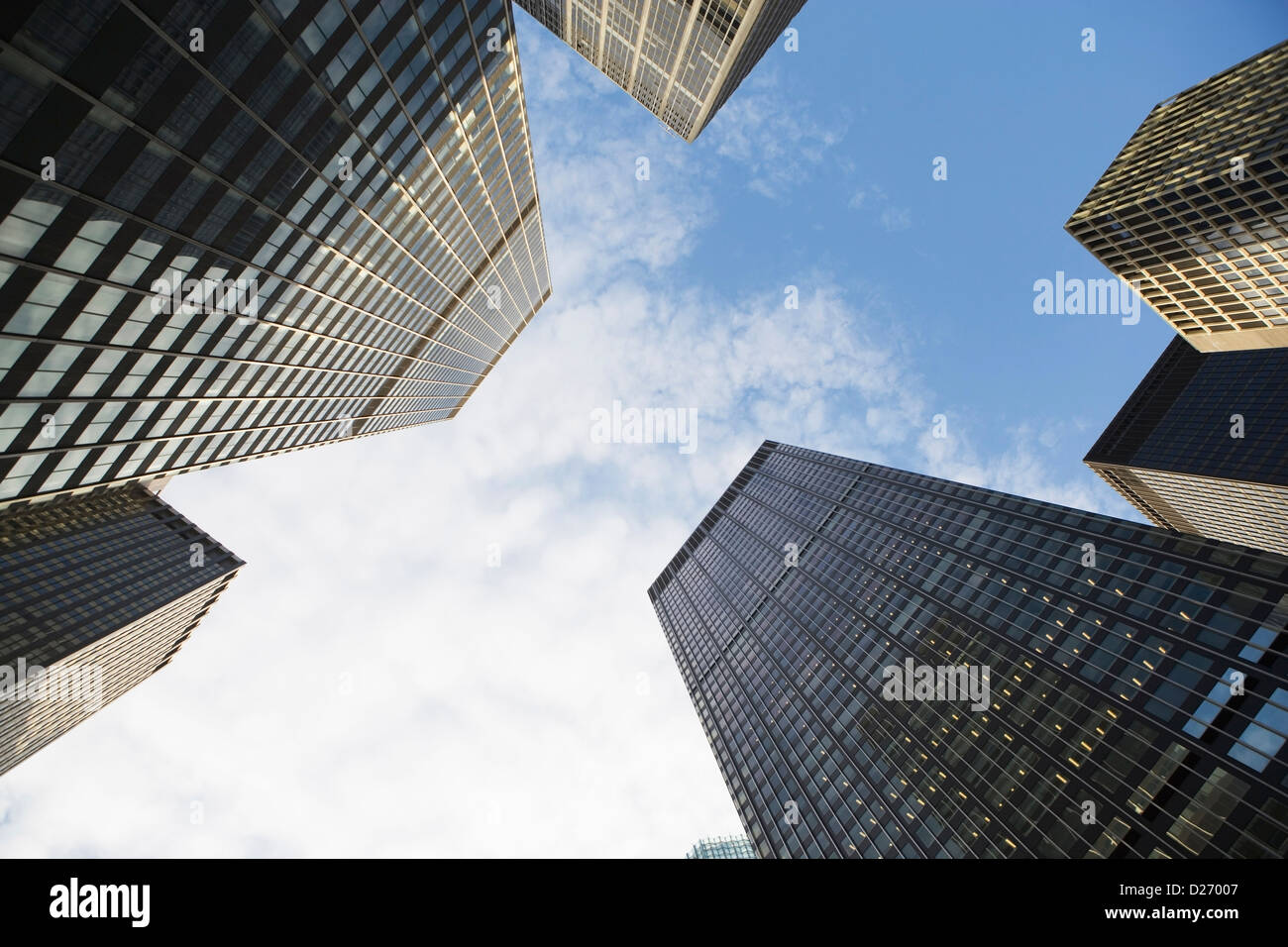 USA, New York, New York City, Close up of modern architecture from ...
