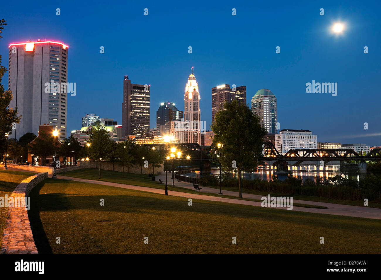 USA, Ohio, Cleveland, City skyline at dusk Stock Photo - Alamy