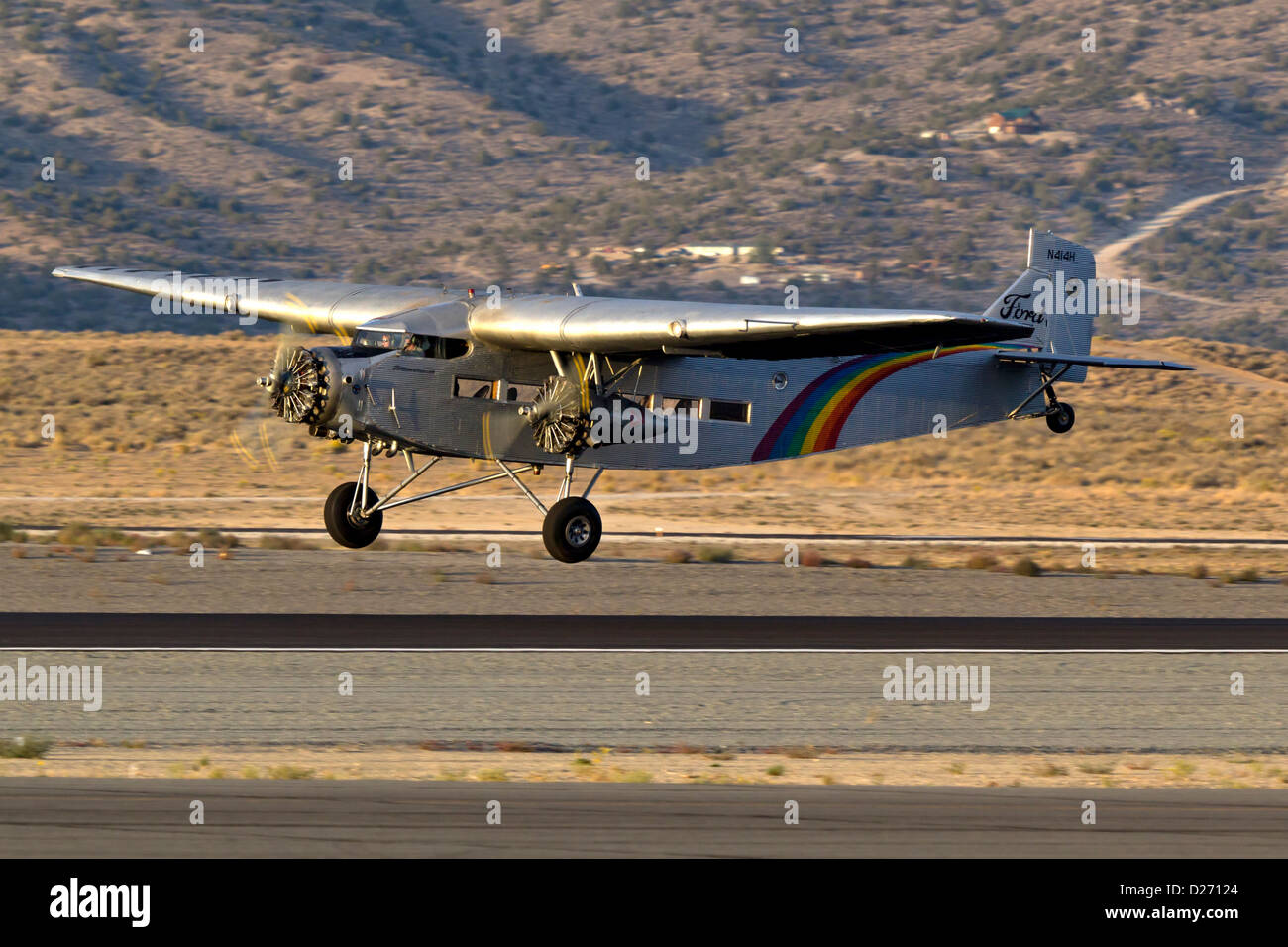 Ford Trimotor ready in flight. N414H was used for 65 years as a ...