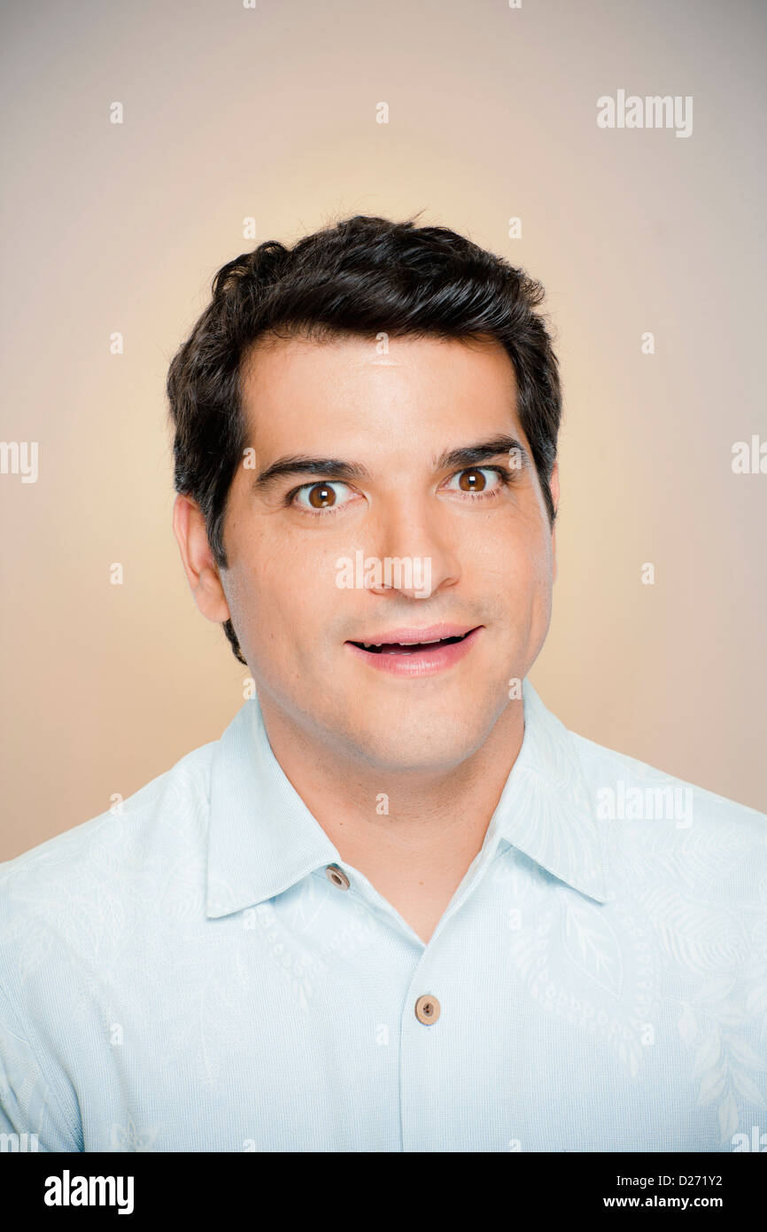 Portrait of surprised man Stock Photo - Alamy