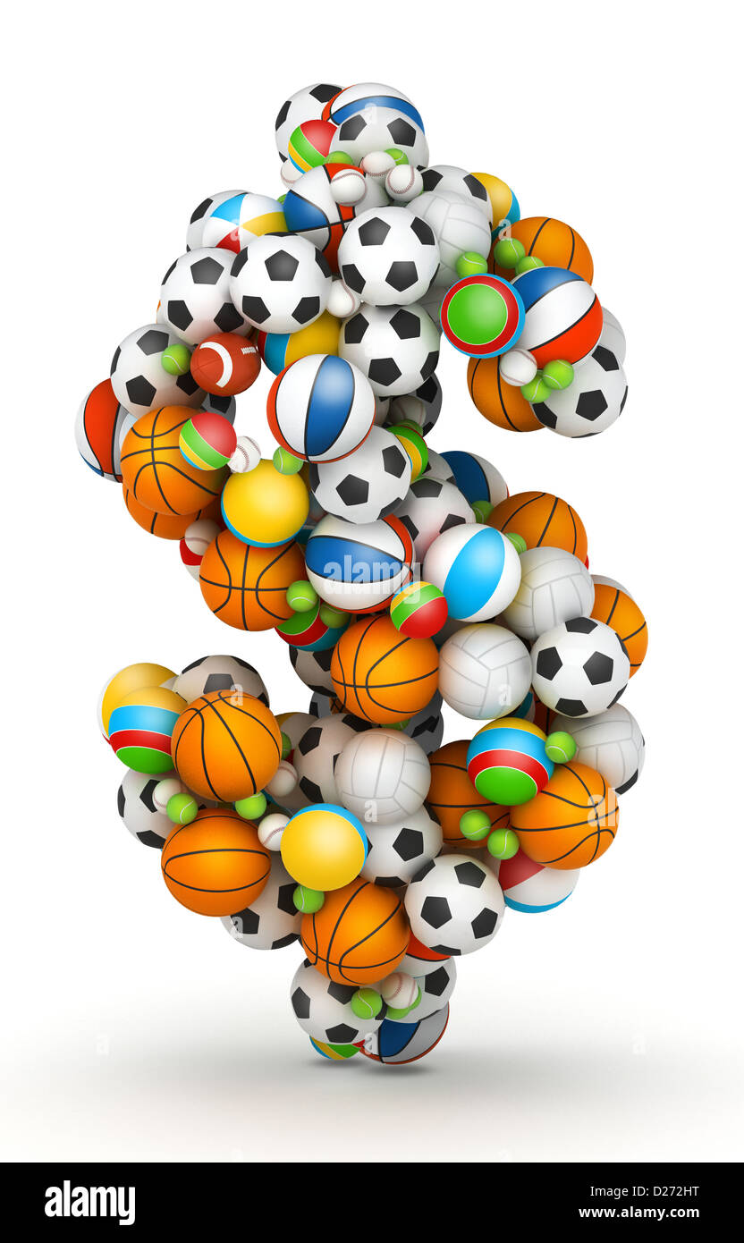 Dollar sign , stacked from gaming balls alphabet Stock Photo - Alamy