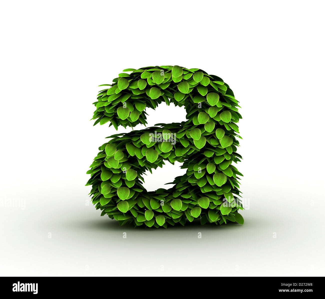 Letter a, alphabet of green leaves isolated on white background ...