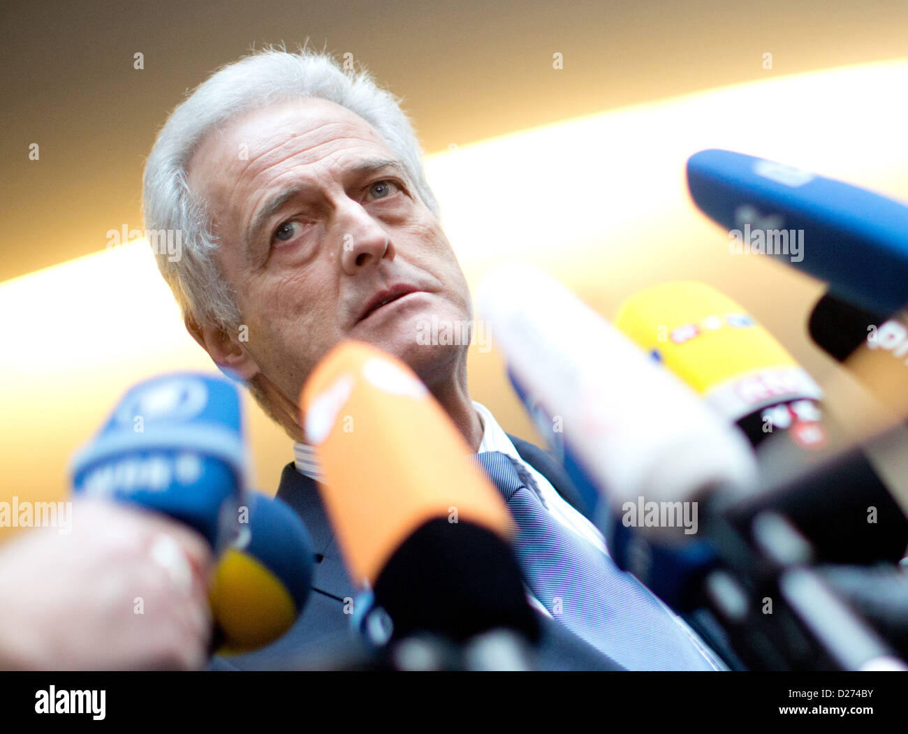 German Minister on Transport, Peter Ramsauer (CSU) gives statements to ...