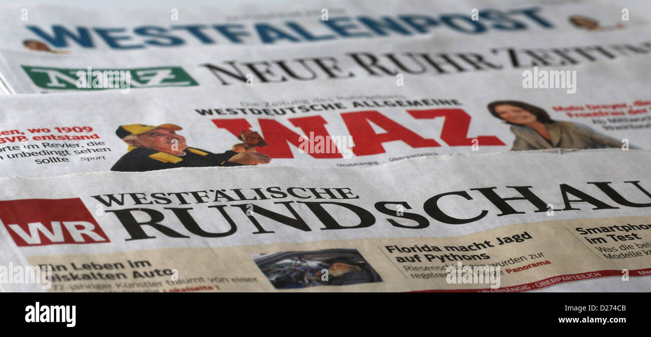 ILLUSTRATION - A view on newspapers of the media group WAZ in ...